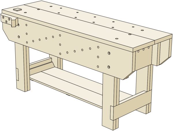 Knockdown English Workbench | Popular Woodworking