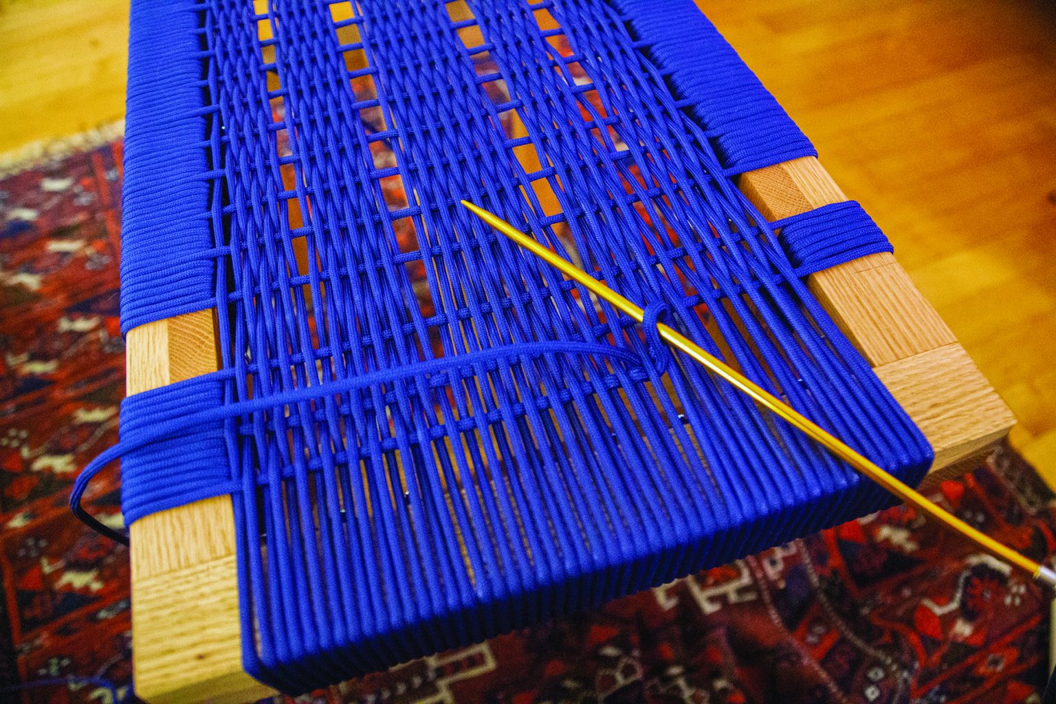 Woven Paracord Bench | Popular Woodworking