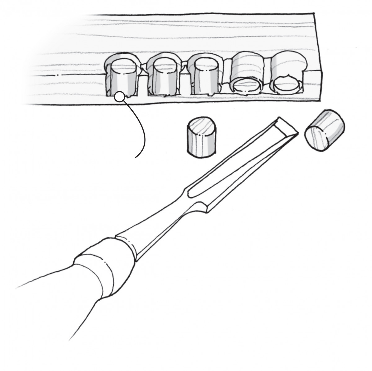 Firmer Chisel Drawing