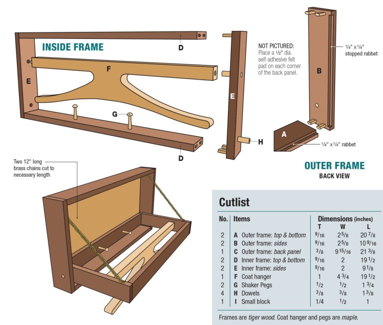 A Stylish Folding Wall-Mounted Valet | Popular Woodworking