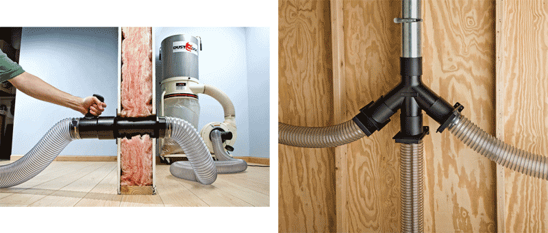 Rockler through wall dust port and 3-way dust port | Popular Woodworking